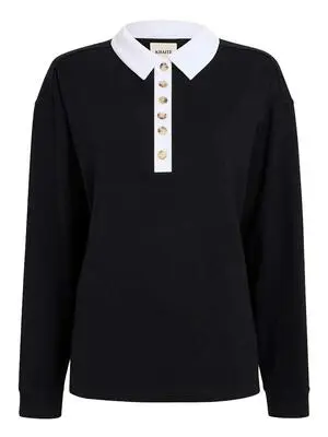 Khaite Faithful Button-up Polo - Black