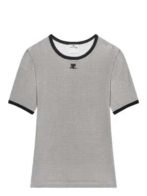 COURREGES Houndstooth T-shirt - Grey
