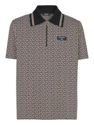 BALMAIN Labyrinth Polo Shirt With Jacquard Effect