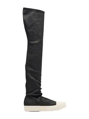 Rick Owens High Sock Denim Boots - Black