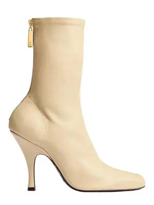 Khaite Eva Mid Calf Boot 100 Zip Up - Brown