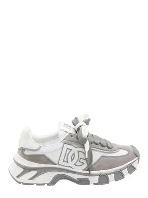 Dolce & Gabbana Nylon And Calfskin Sneakers With Dg Patch - Multi
