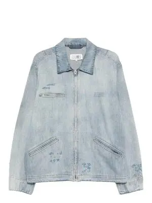 MAISON MARGIELA Denim Jacket With Number Motif - Blue