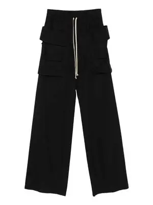 Rick Owens Cotton Drawstring Trousers - Black