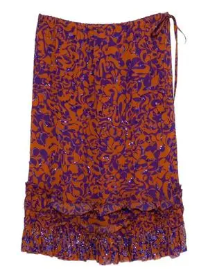 Dries Van Noten Embellished Printed Skirt - Multi
