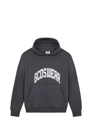 Gcds Rhinestone Embellished Hooded Sweatshirt - Grey