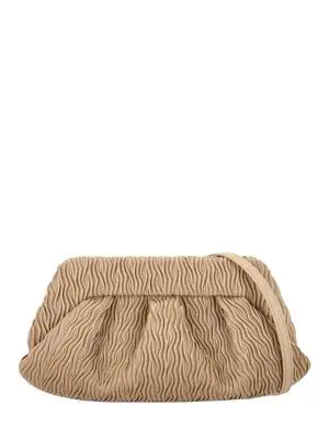 THEMOIRE Tia Clutch With Gathering Nude & Neutrals