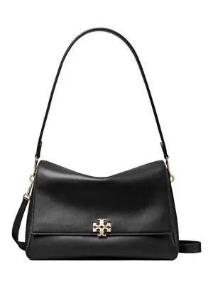 Tory Burch Charlie Leather Shoulder Bag - Black
