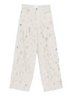 HAIKURE Distressed Wide Leg Jeans - Grey