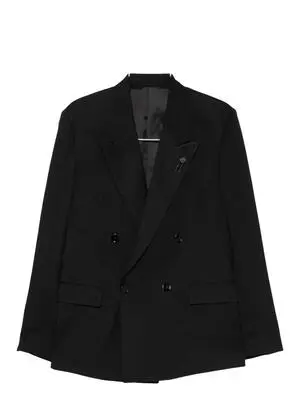 LARDINI Double-breasted Blazer - Black