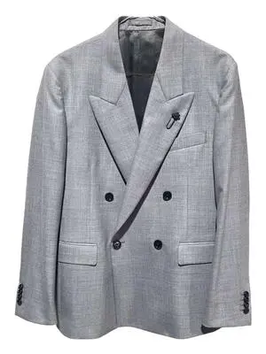LARDINI Double-breasted Blazer - Grey