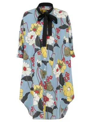 Dolce & Gabbana DOLCE & GABBANA Sleeveless Rose Bouquet Print Midi Dress Blue