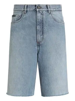 Dolce & Gabbana Logo Denim Shorts - Blue