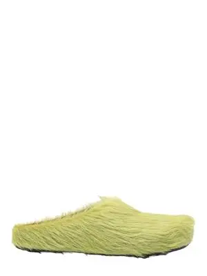 Marni Lime Pony Skin Mules - Green