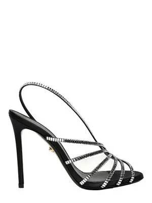 ALEVI MILANO Star Xtal 110 Satin Sandals - Black