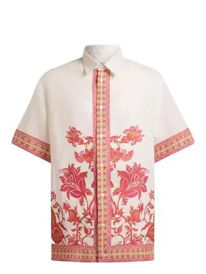 Etro Linen Shirt With Floral Print - Multi