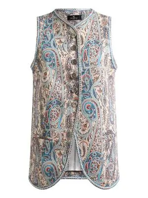 Etro Jacquard Vest With Floral Paisley Pattern - Multi