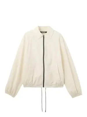 Jacquemus Zip-up Windbreaker With Drawstring Hem - White