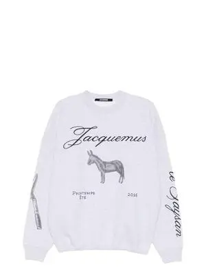 Jacquemus Jacquard Sweatshirt With Graphic Print - Grey