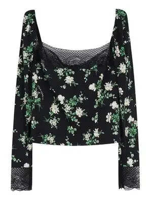 Dolce & Gabbana Floral Lace Trim Blouse - Multi