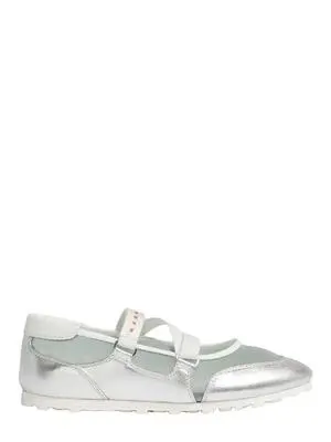 Marni Silver And Blue Crossover Strap Velcro Sneakers - Metallic