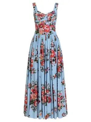 Dolce & Gabbana Long Floral Dress - Blue
