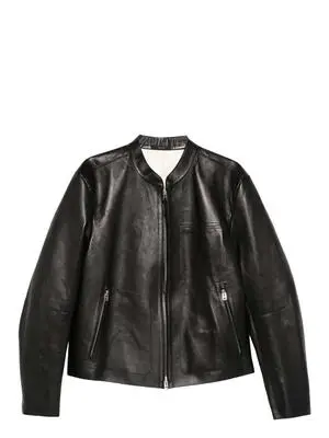 TOM FORD Leather Zip-up Jacket - Black