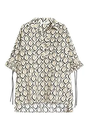 Max Mara Oversized Printed Poplin Shirt - Multi