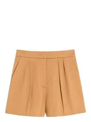 Max Mara Stretch Cotton Satin Shorts - Brown