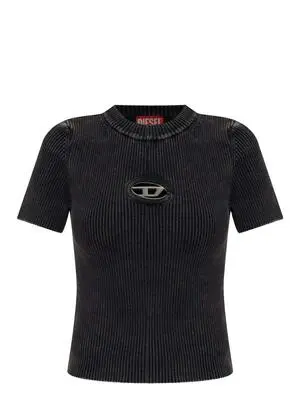 DIESEL® DIESEL M-Anchor-SS T-shirt With Oval D Logo Detail Black
