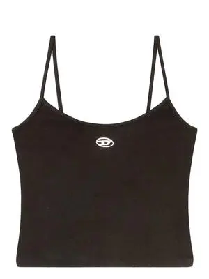 DIESEL® Logo Detail Ribbed Tank Top - Black
