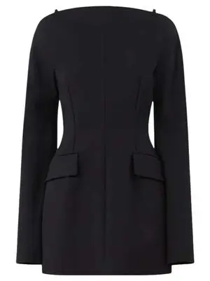 Sportmax Fitted Cady Dress With Long Sleeves - Black
