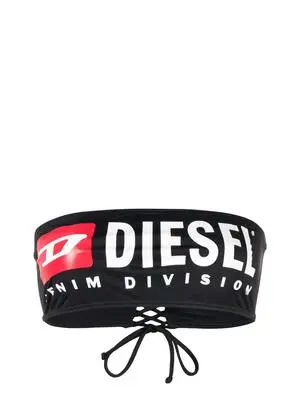 DIESEL® Printed Bikini Top - Black