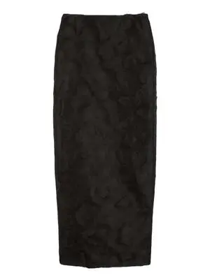 Max Mara Max Mara Embellished Jacquard Midi Skirt Black