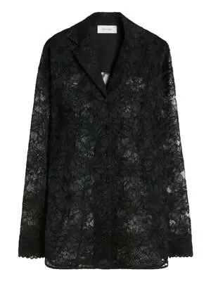 Sportmax Lace Floral Button-down Shirt - Black