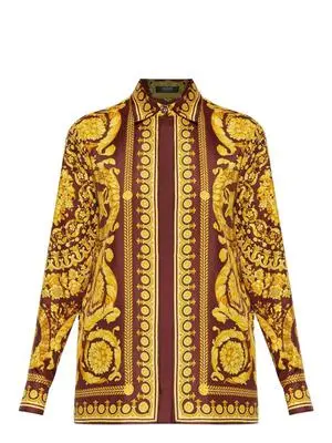 Versace Floral Silk Blouse - Red