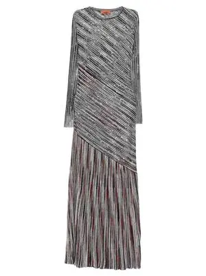 Missoni Long Sleeve Striped Sequin Maxi Dress Multi