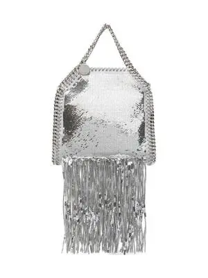 Stella McCartney Falabella Mini Tote Bag With Fringe - Metallic