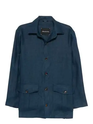 SARTORIO NAPOLI Linen Blend Field Jacket - Blue