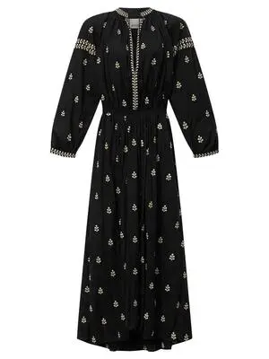MARANT Isabel X Rodilia Long Dress With Embroidery - Black