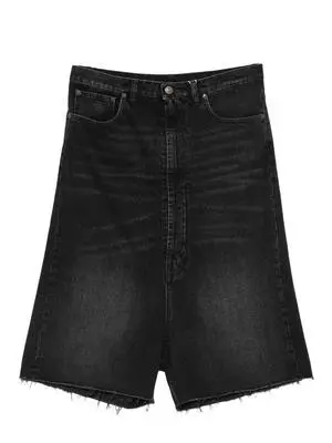 MAISON MARGIELA Distressed Denim Shorts With Frayed Hem - Black