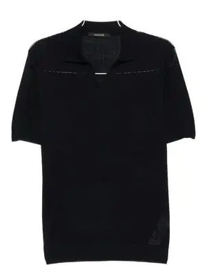 MONTECORE V-neck Knit T-shirt - Blue