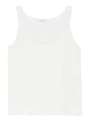 Max Mara Sleeveless Wide Neckline Tank Top - White