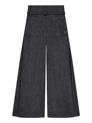 COURREGES Palazzo Pants With Belt - Blue