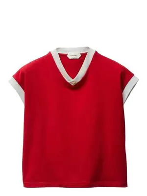Versace Stretch Cotton Jersey V-neck T-shirt - Red