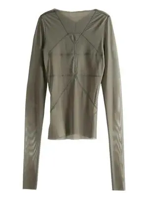 Rick Owens Semi-sheer Long Sleeve Top - Grey