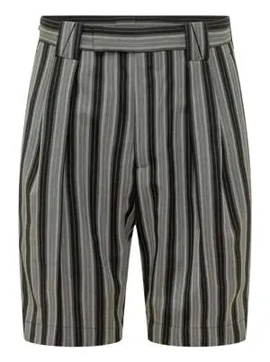Versace Striped Tailored Shorts - Black