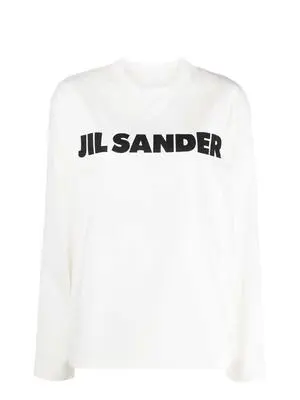 JIL SANDER Cotton Sweatshirt With Logo Print - White