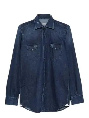 SARTORIO NAPOLI Denim Shirt With Inserts - Blue