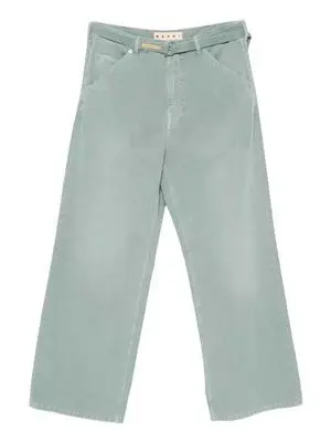 Marni Belted Wide-leg Trousers - Blue